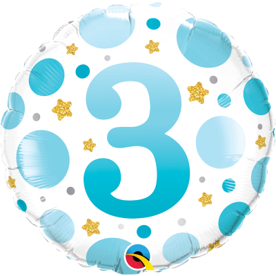 Number 3 Foil - Blue – Karratha Florist and Gifts